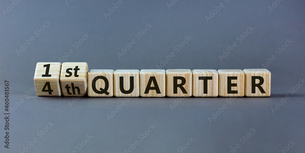 From 4th to 1st quater symbol. Turned wooden cubes and changed words ...