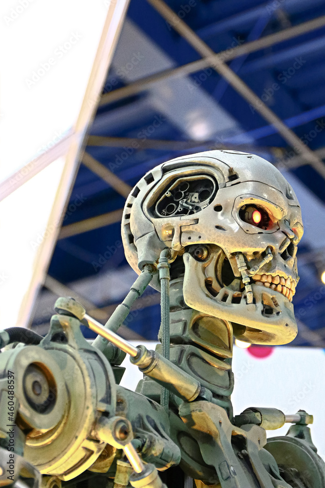 OSAKA, JAPAN - Apr 21, 2021 : Photo of the T-800 End skeleton from the ...