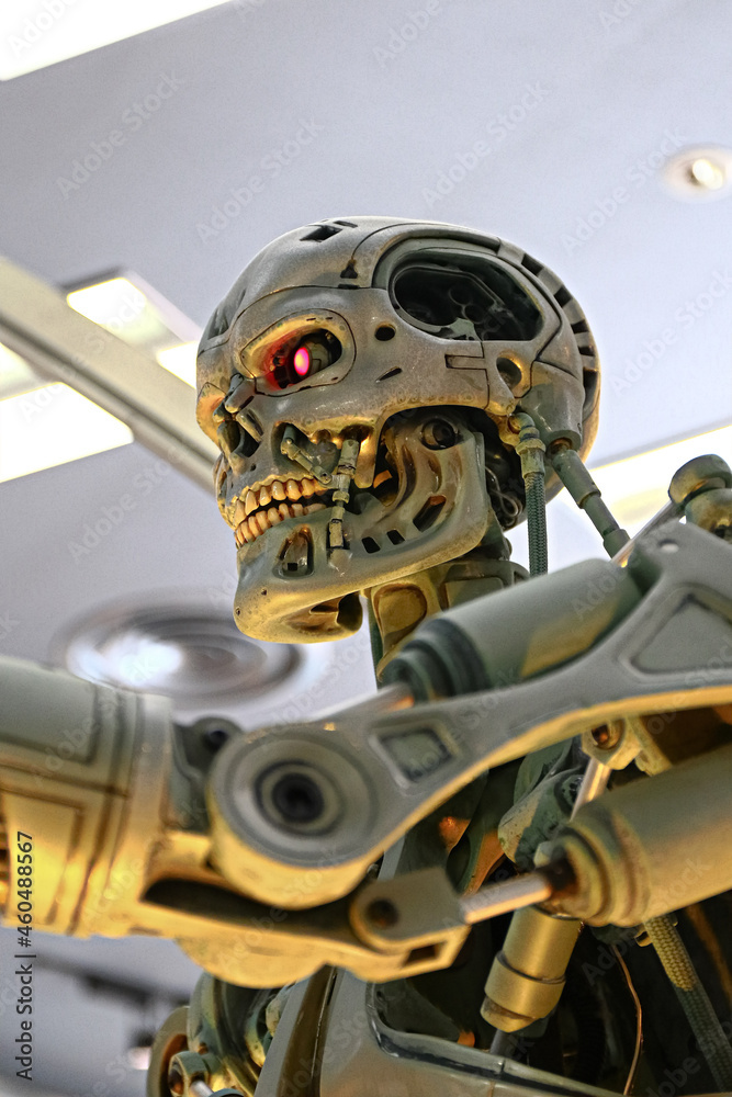 OSAKA, JAPAN - Apr 21, 2021 : Photo of the T-800 End skeleton from the ...