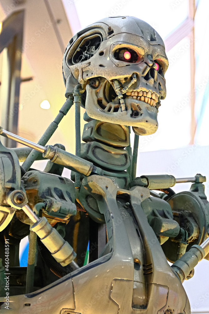OSAKA, JAPAN - Apr 21, 2021 : Photo of the T-800 End skeleton from the ...