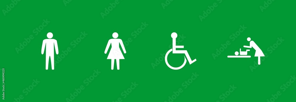 changing room icon set, toilet icon set, changing room and toilet sign ...
