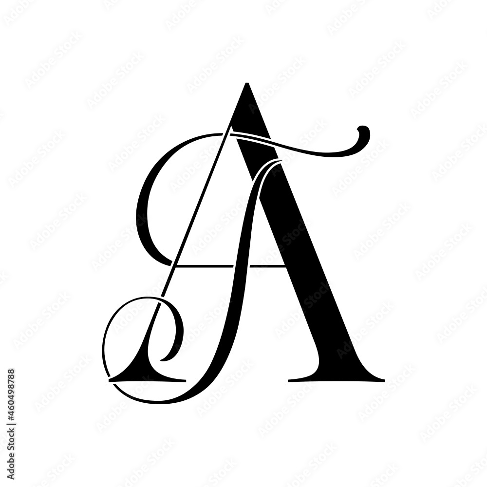 at, ta, monogram logo. Calligraphic signature icon. Wedding Logo ...