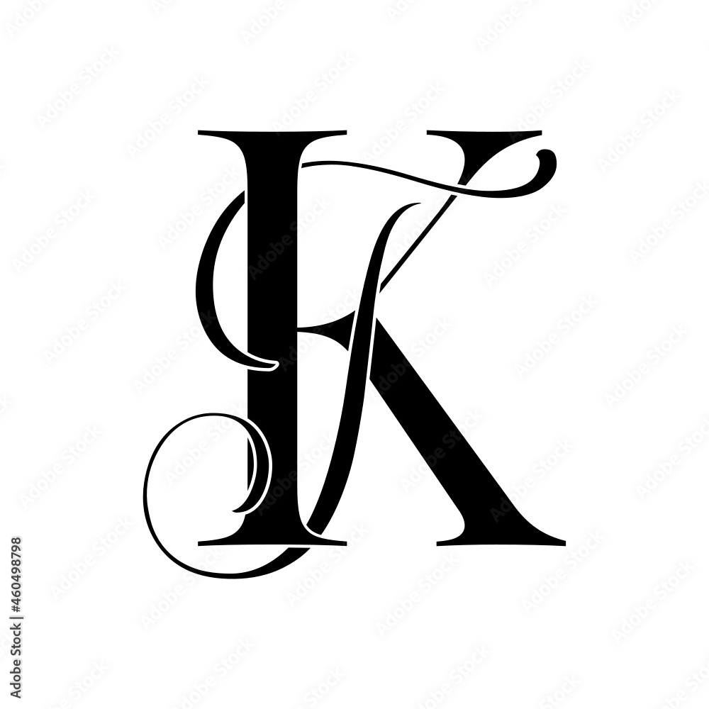 kt, tk, monogram logo. Calligraphic signature icon. Wedding Logo ...