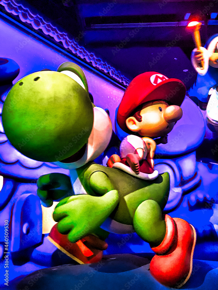 OSAKA, JAPAN - Apr 10, 2021 : Scenery at the Yoshi's Adventure, an ...