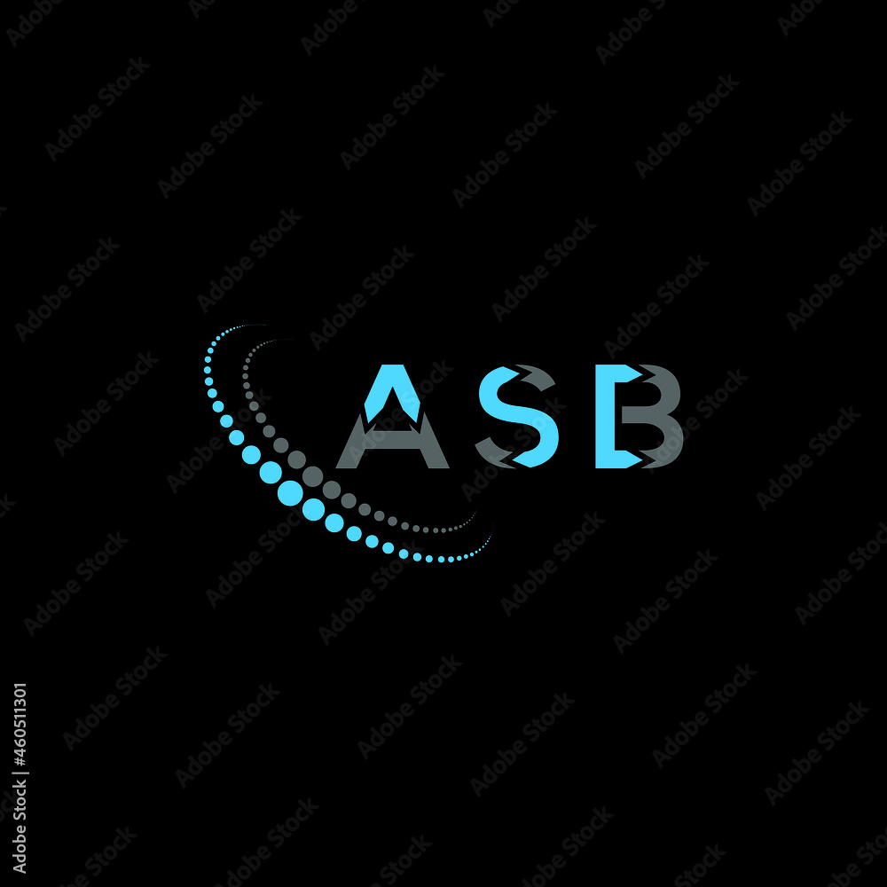 ASB letter logo design on black background.ASB creative initials letter ...
