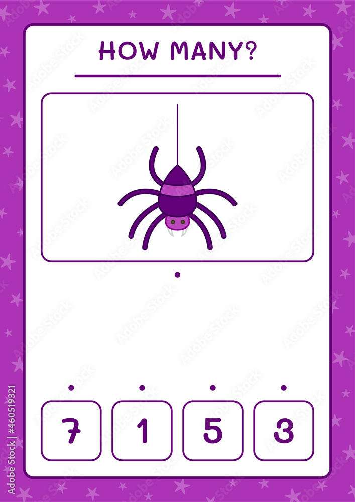 Vetor de How many Spider, game for children. Vector illustration ...