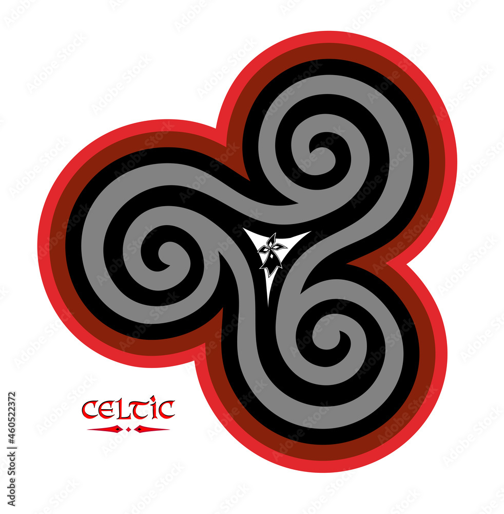 Fantasy Celtic disk ornament with triple spiral and Breton symbols ...