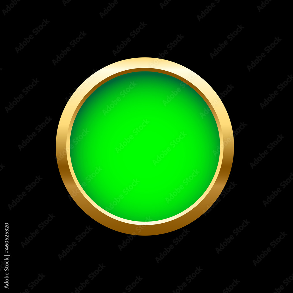 3d Green Button
