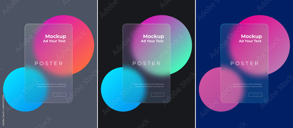 new trend Glassmorphism and glass effect poster and social media ...