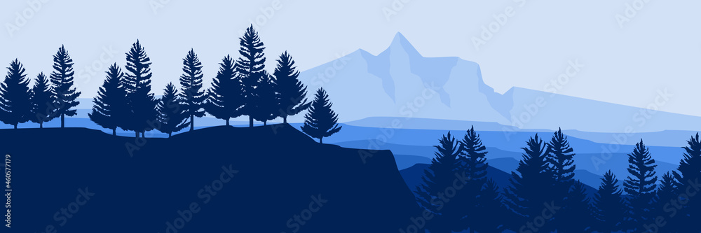 mountain morning landscape vector illustration good for wallpaper ...