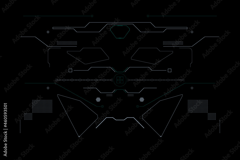 HUD Futuristic Interface Screen Design Element. Game UI Technology ...