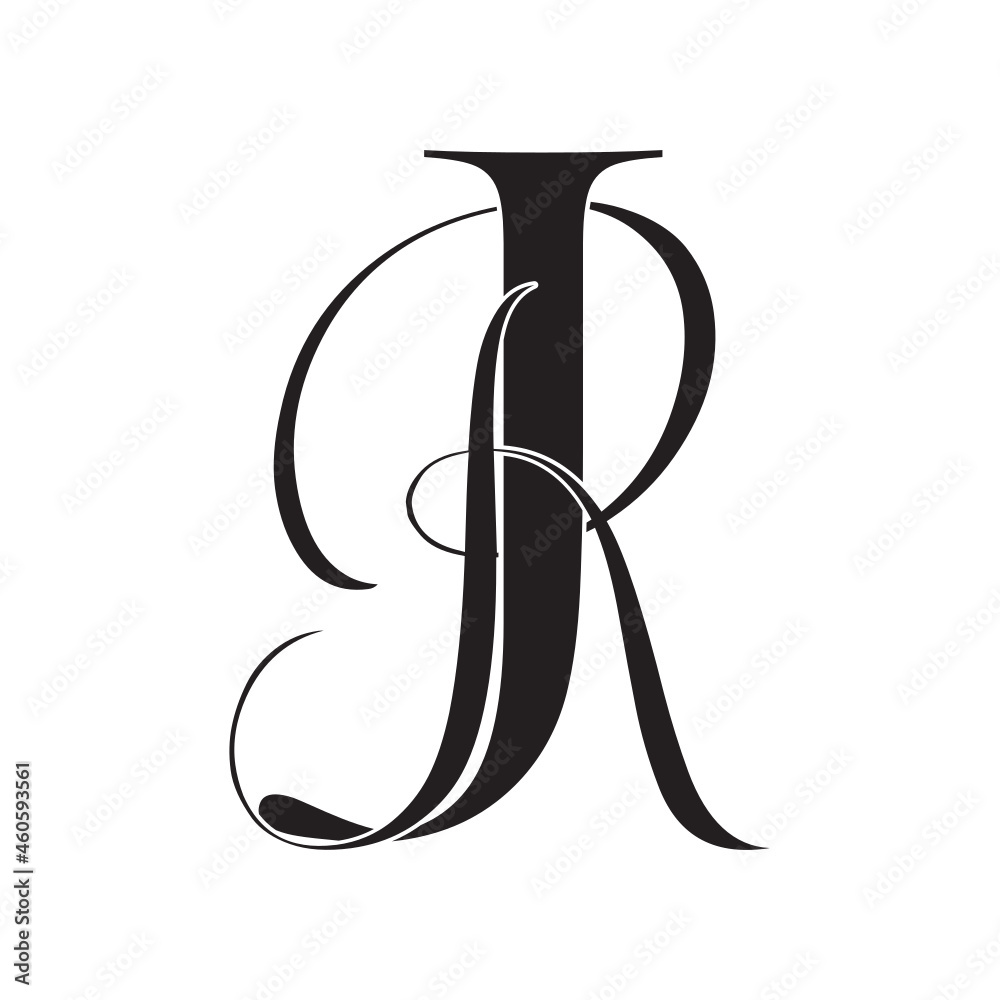 jr, rj, monogram logo. Calligraphic signature icon. Wedding Logo ...