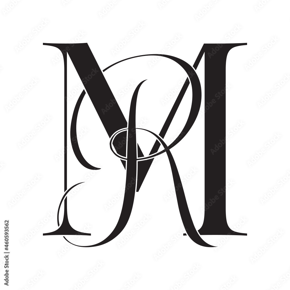 mr, rm, monogram logo. Calligraphic signature icon. Wedding Logo ...