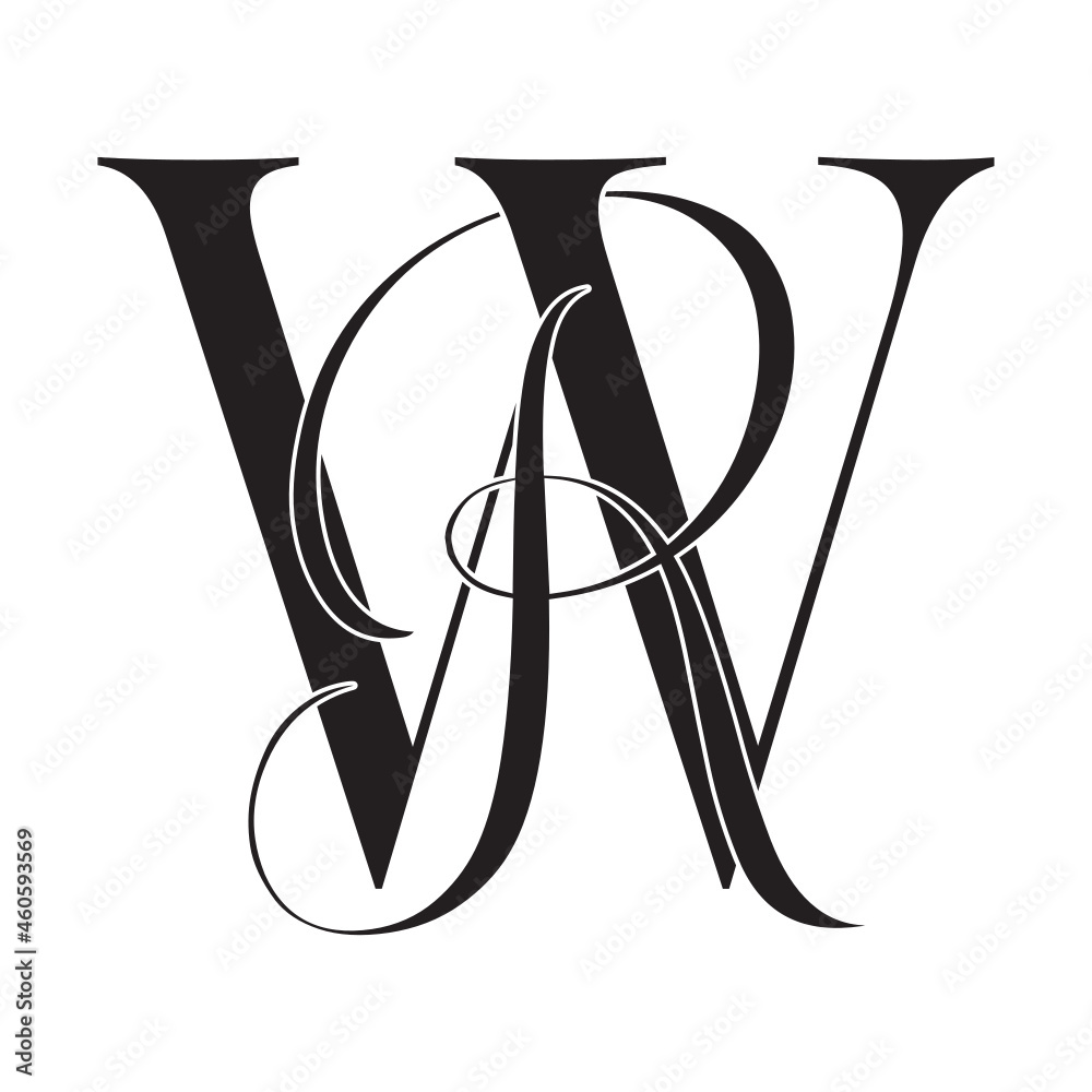 wr, rw, monogram logo. Calligraphic signature icon. Wedding Logo ...