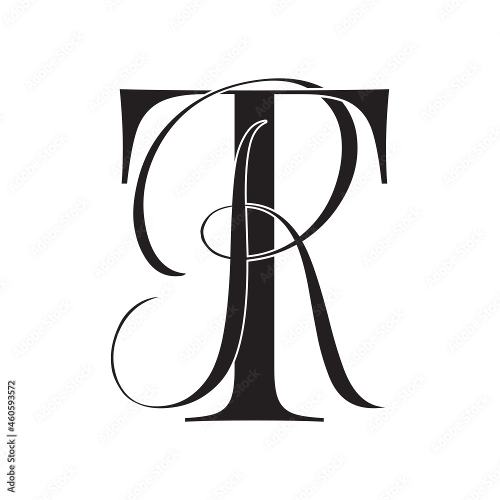 tr, rt, monogram logo. Calligraphic signature icon. Wedding Logo ...