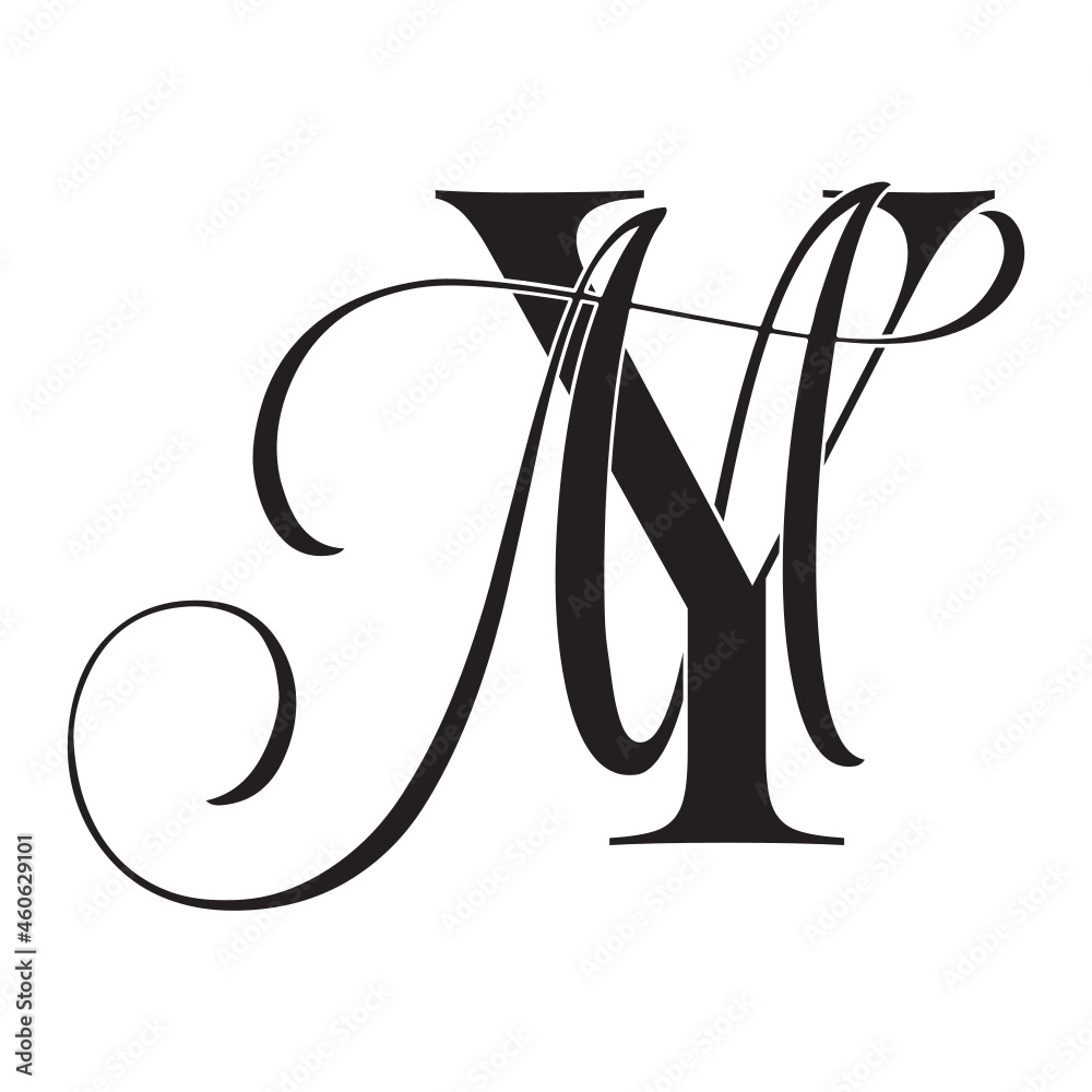 ym, my, monogram logo. Calligraphic signature icon. Wedding Logo ...
