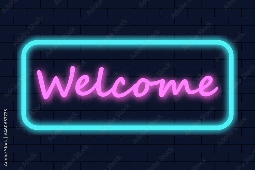Welcome Neon Text Vector. Welcome neon sign, design template, modern ...
