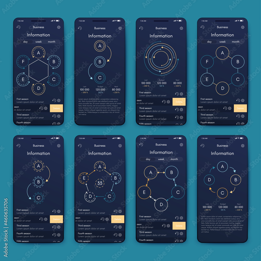 Vector graphics infographics with mobile phone. Template for creating ...
