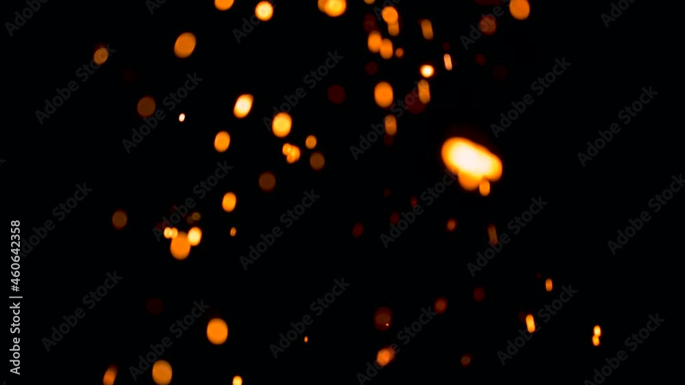 Stockvideon Fire sparks rising up with transparent alpha channel can be ...