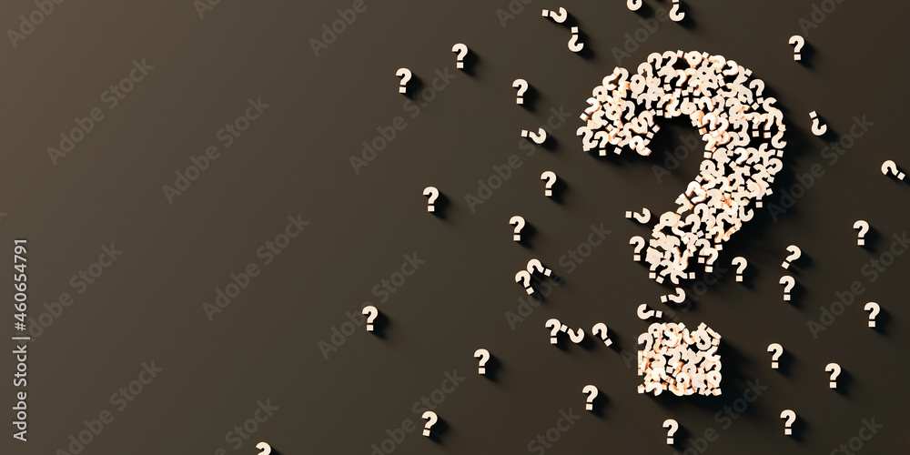 Infinite and colored question marks, business and human choices theme ...