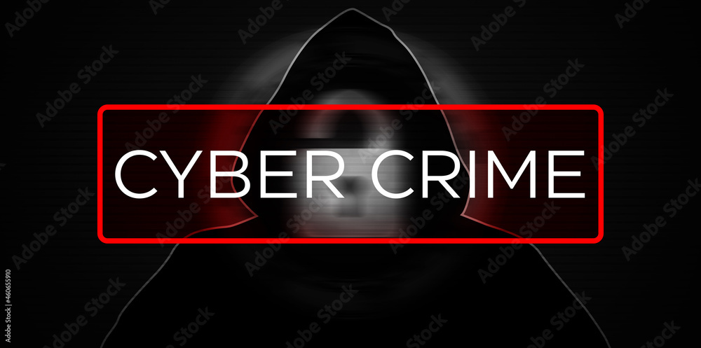 Cyber Crime Concept Background with Blurry lock and hacker. Modern ...