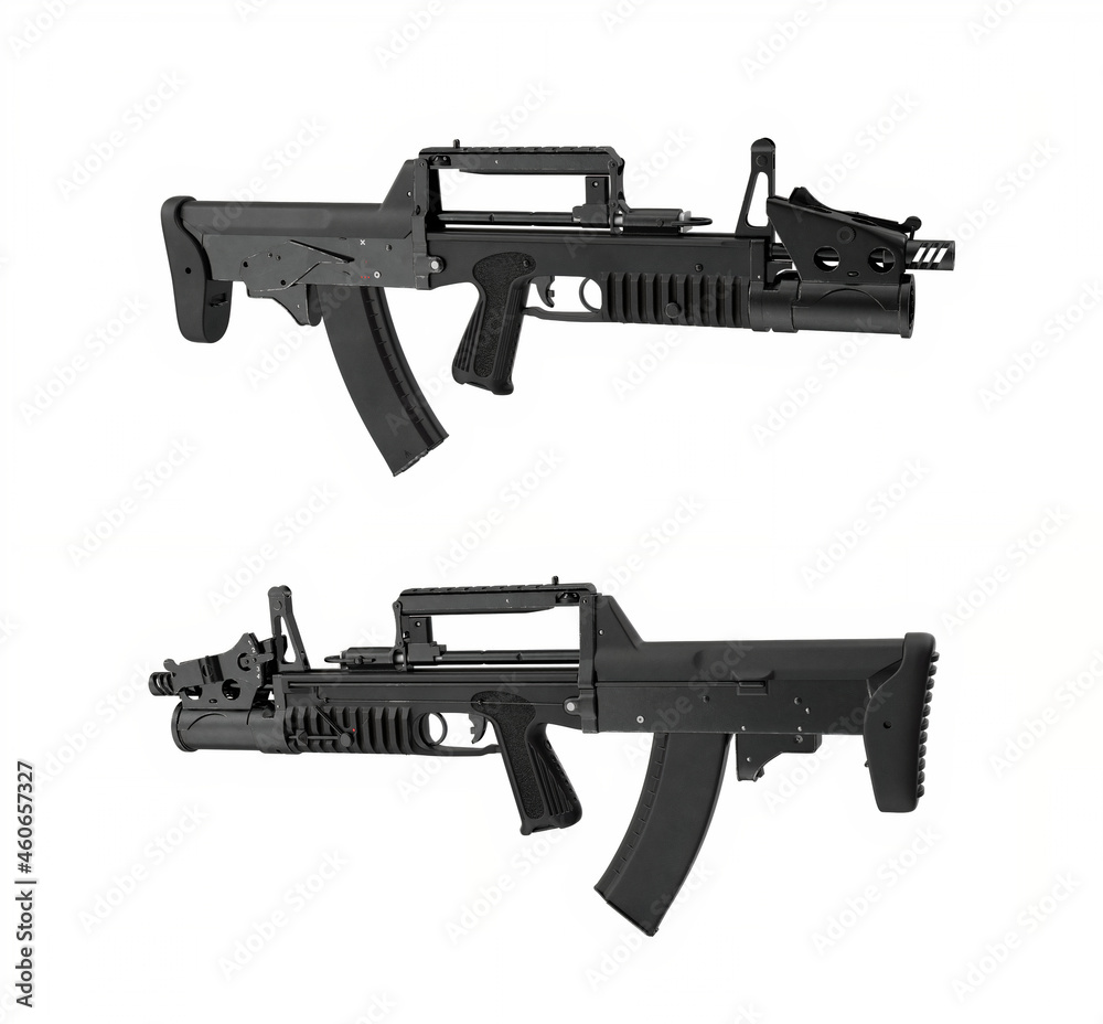 Amphibious Assault Rifle. ADS (Russian Assault Gun) isolated on white ...