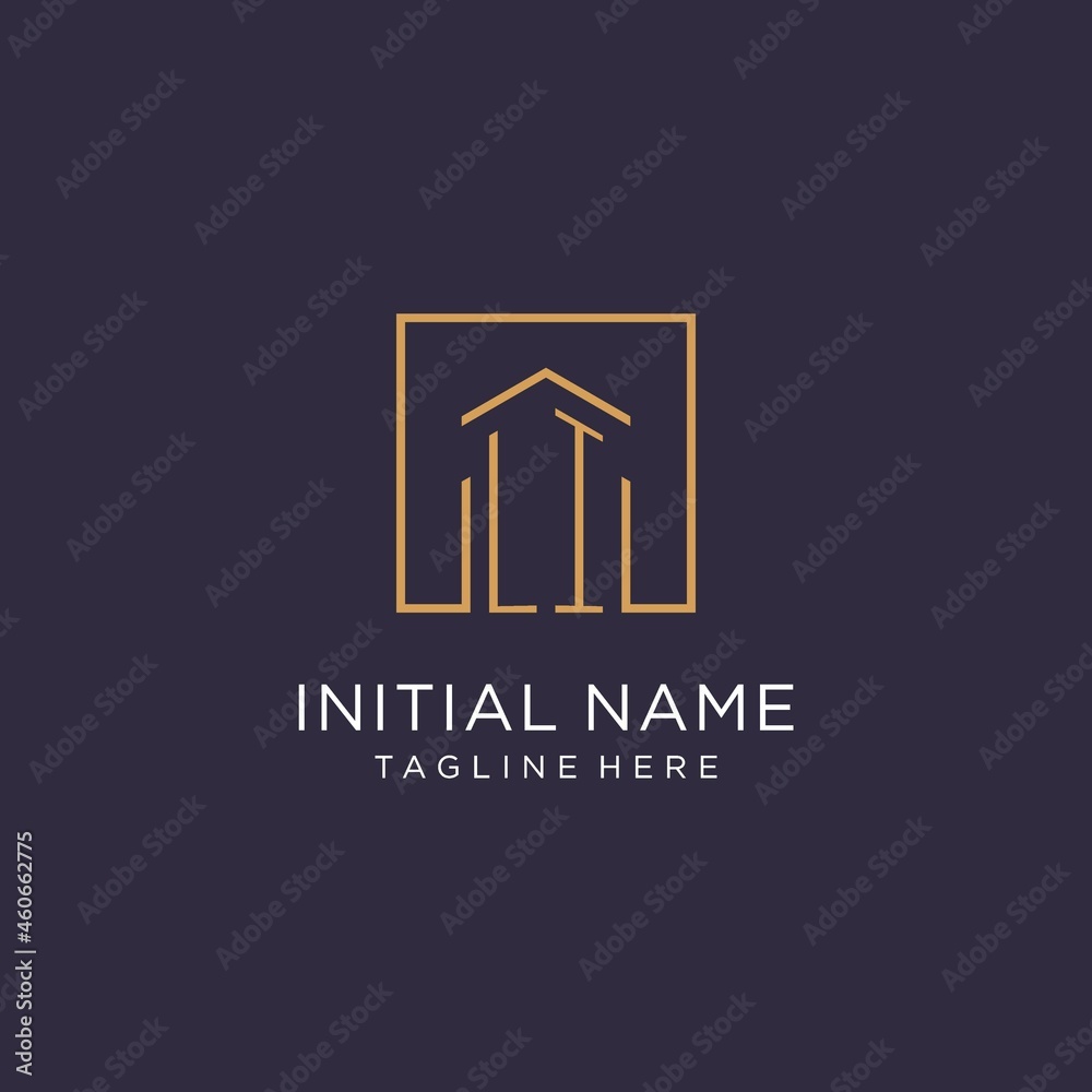LI initial square logo design, modern and luxury real estate logo style ...