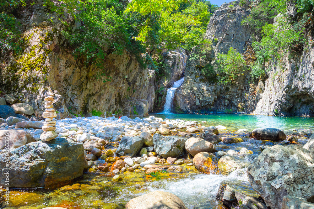 Foto de Vathres are small water natural pools with waterfalls along the ...