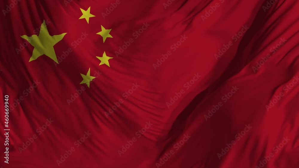 China Flag Wave Loop waving in wind Beijing. Realistic Chinese Flag ...