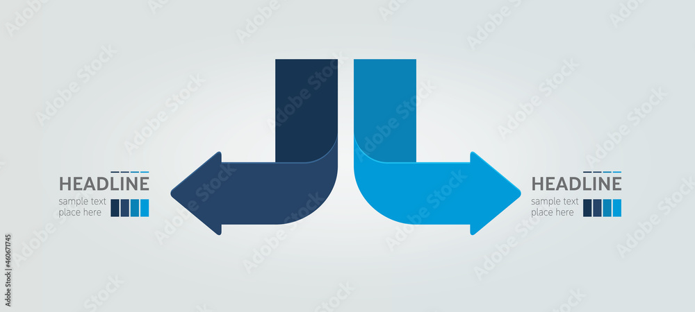Two arrows compare infographic template. Stock Vector | Adobe Stock