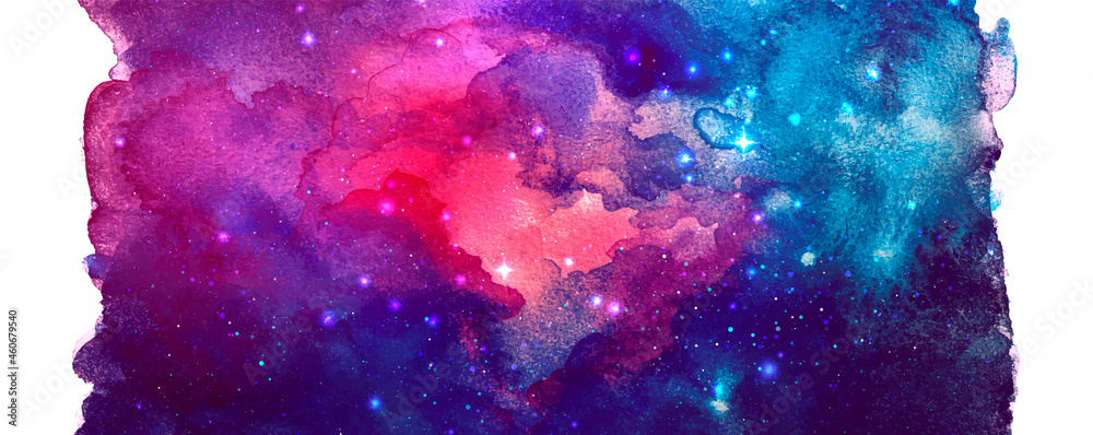 Vector cosmic illustration. Beautiful colorful space background ...