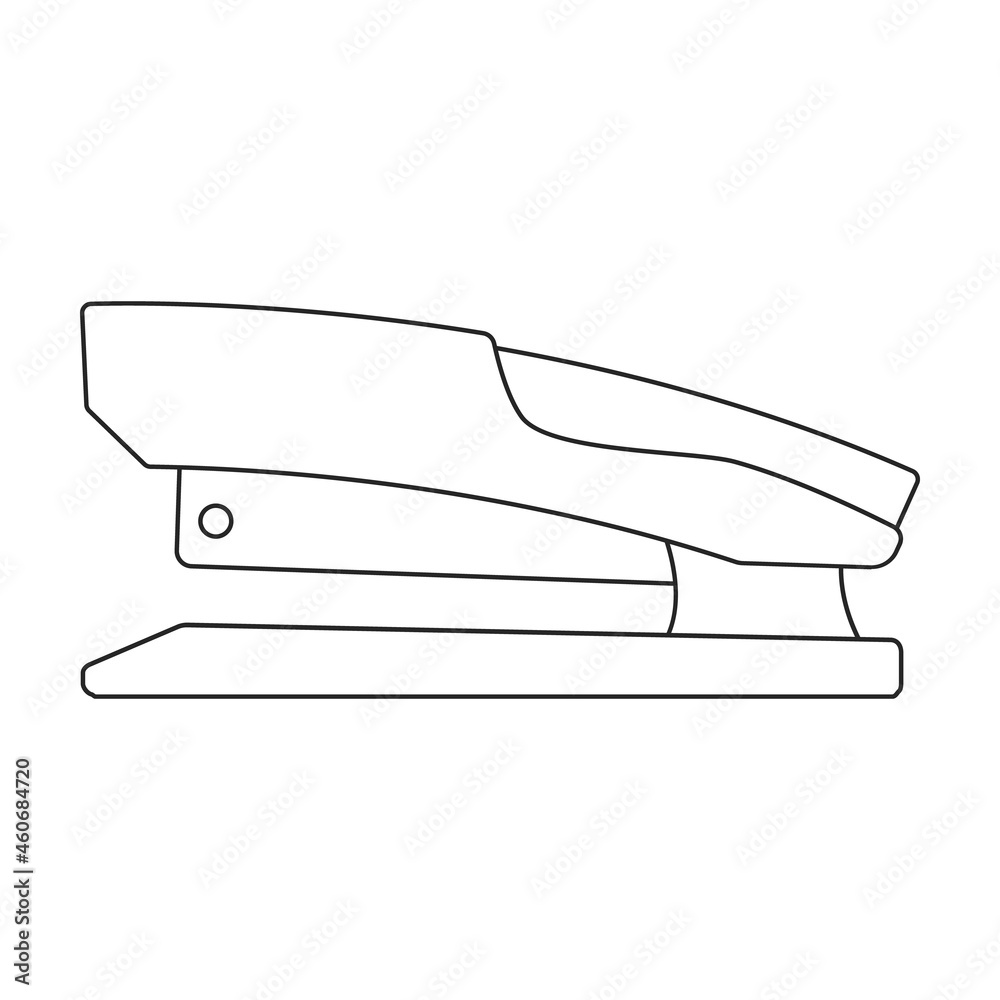 Stapler vector outline icon. Vector illustration staple of puncher on ...