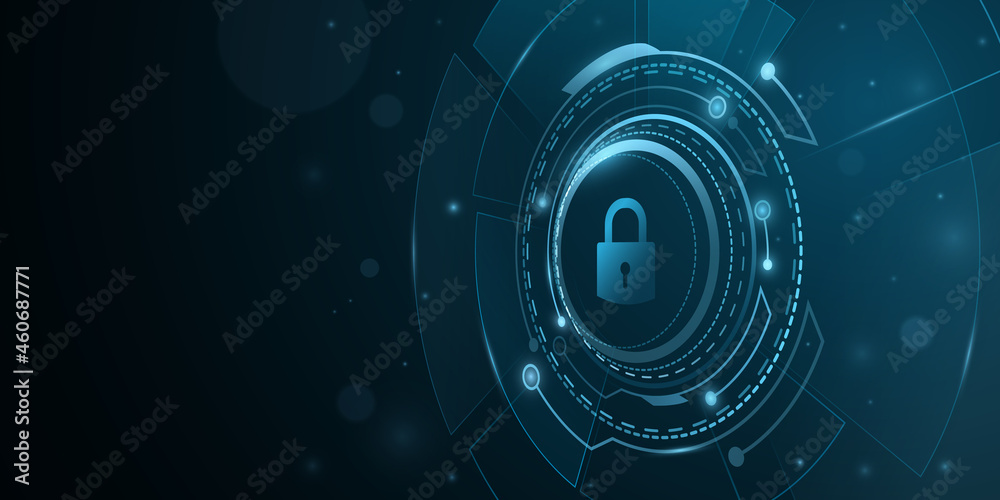 Network protection background design .Digital HUD GUI UI with light ...