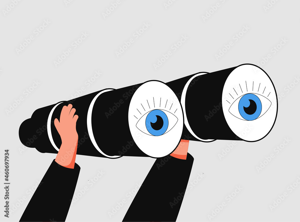 Vision to see opportunity, success opportunity or visionary. Hand is ...