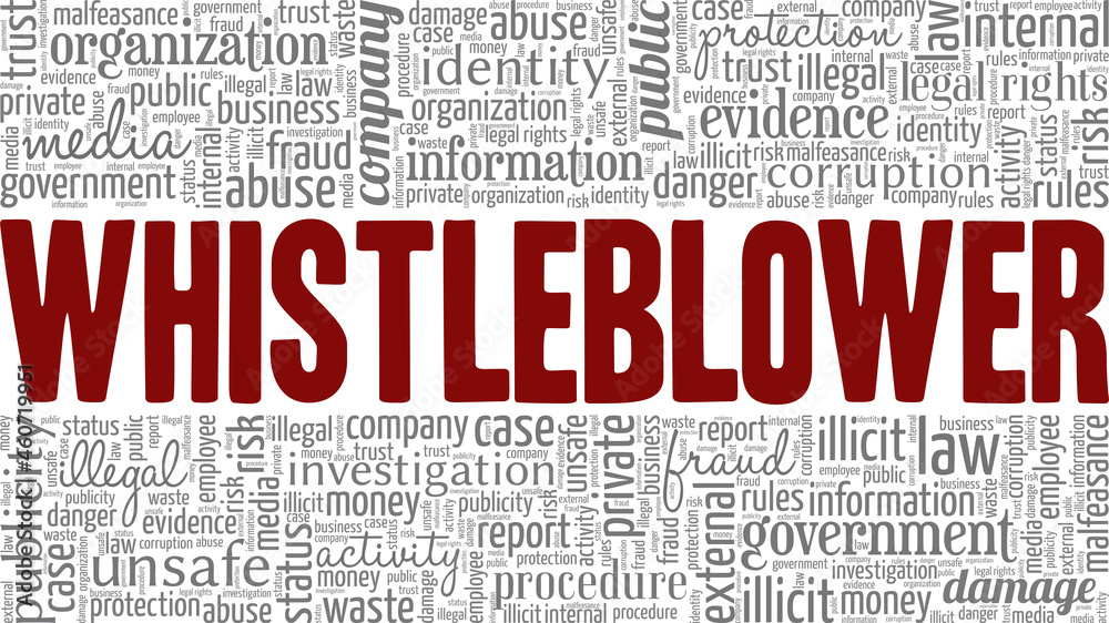 Whistleblower vector illustration word cloud isolated on white ...