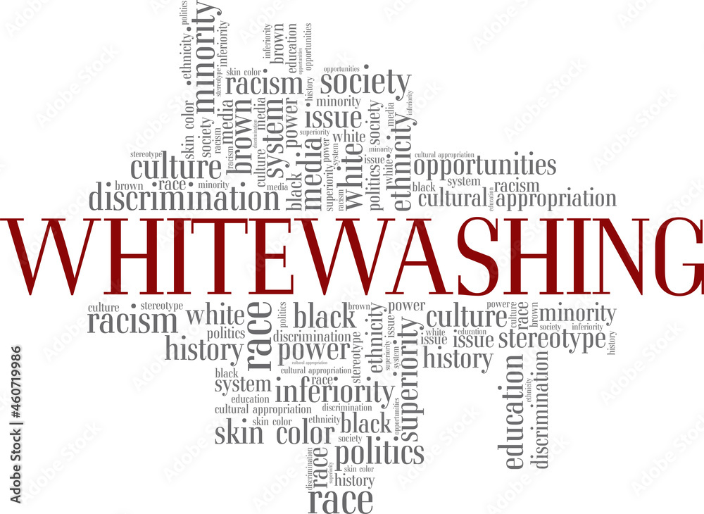 Whitewashing vector illustration word cloud isolated on white ...