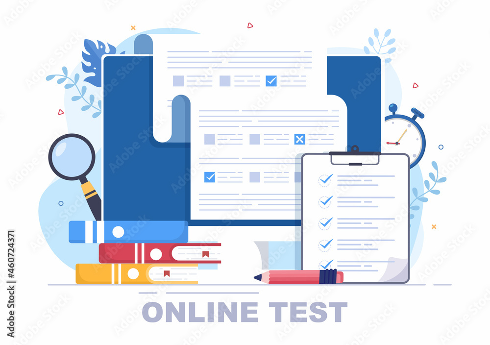 Vettoriale Stock Online Testing Background Vector Illustration With ...