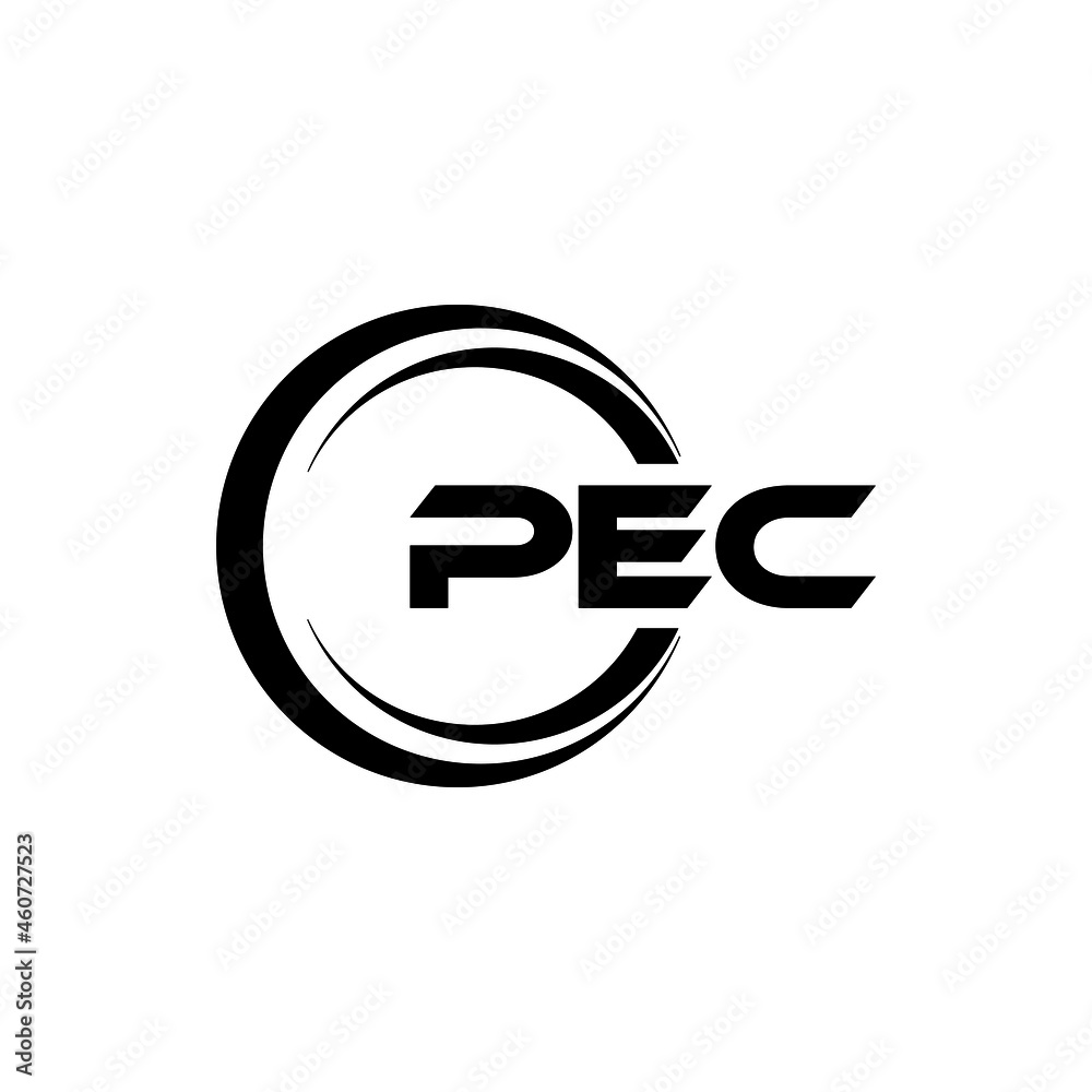 PEC letter logo design with white background in illustrator, vector ...