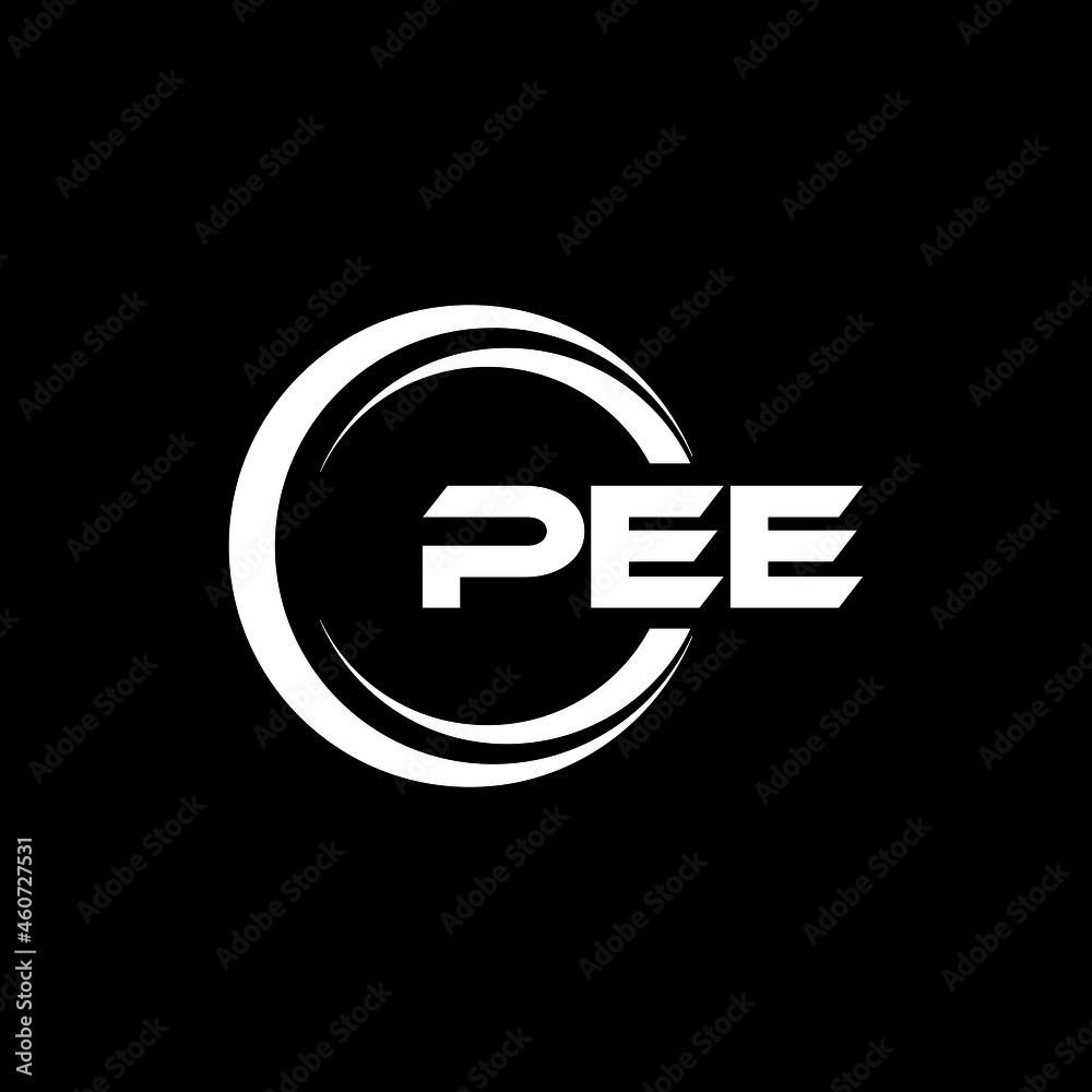 PEE letter logo design with black background in illustrator, vector ...