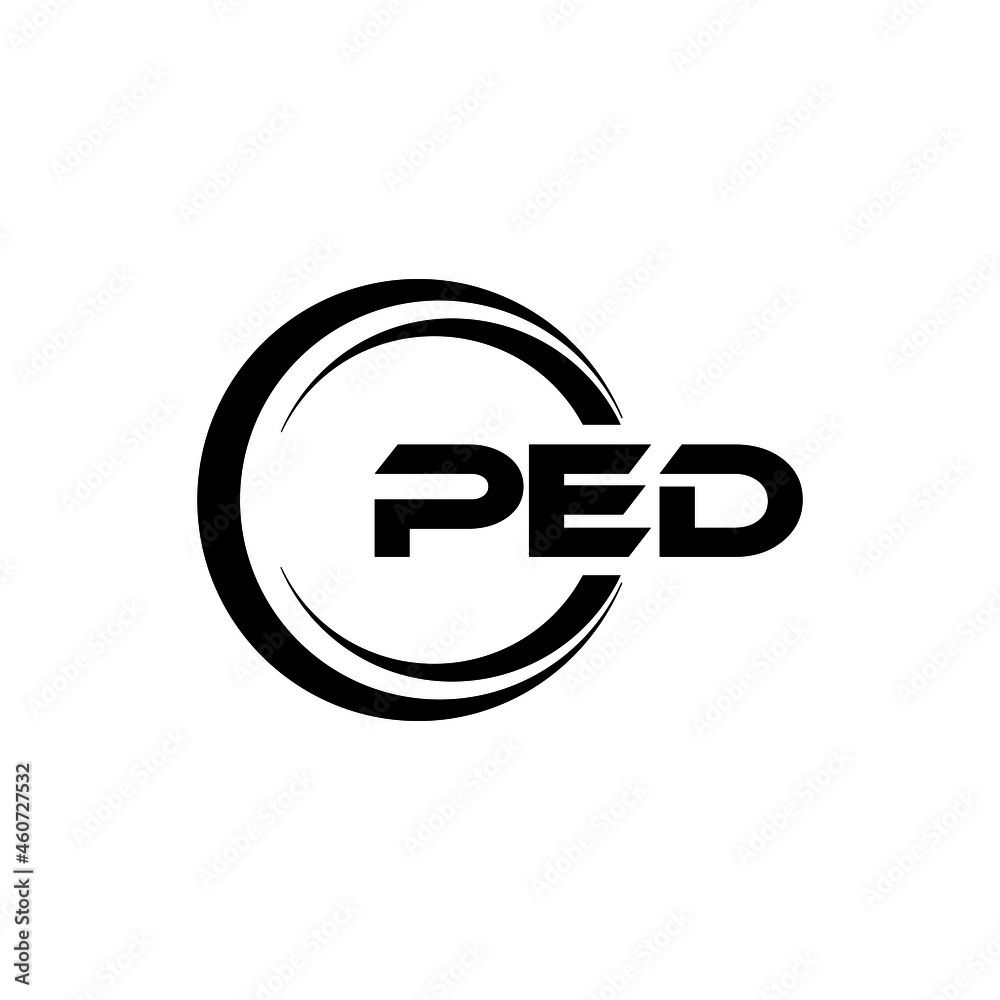 Vecteur Stock PED letter logo design with white background in ...