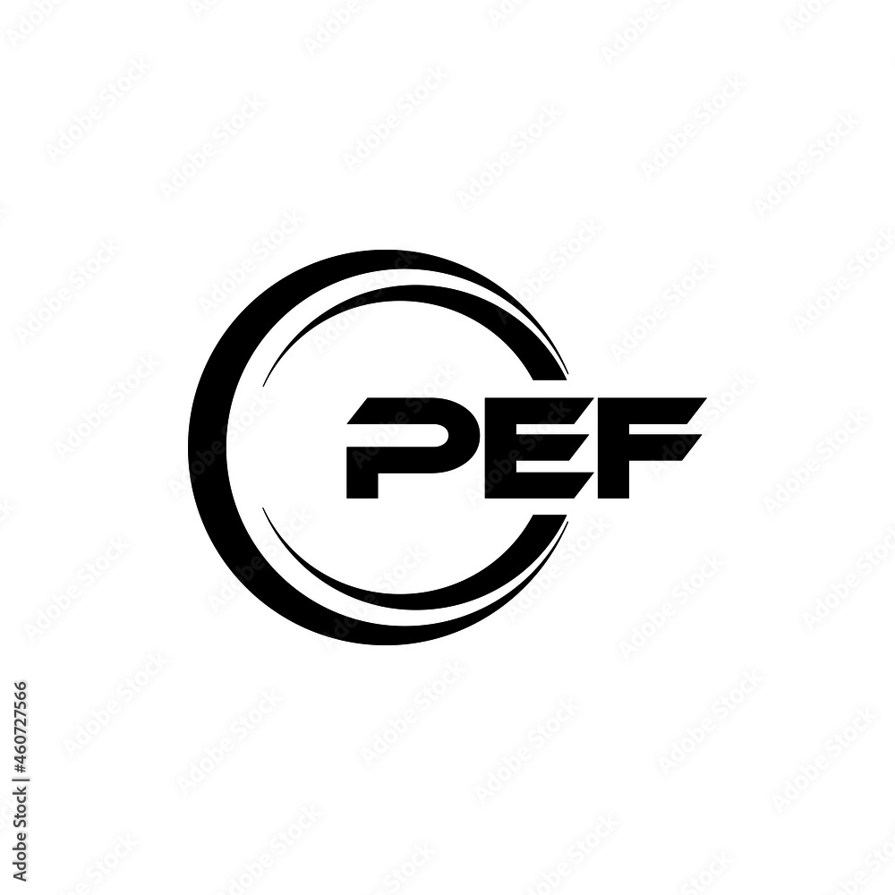 PEF letter logo design with white background in illustrator, vector ...