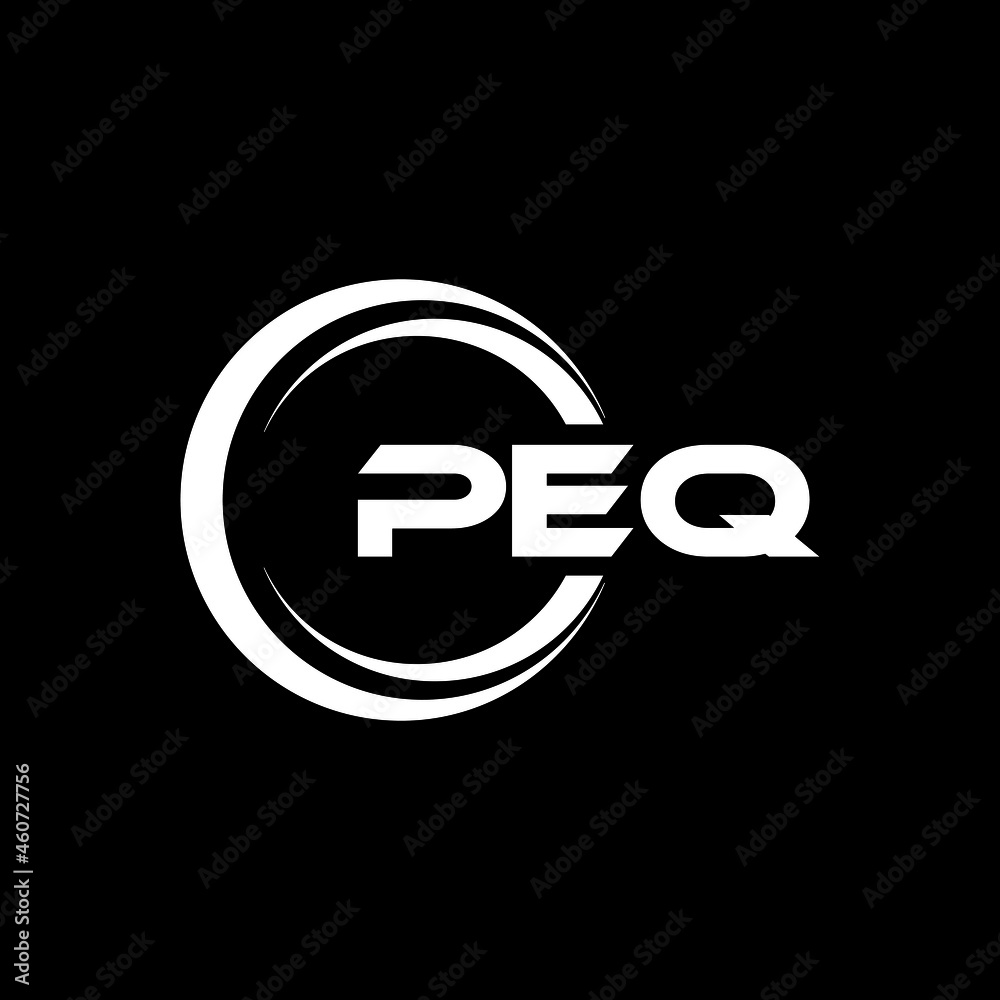 Vecteur Stock PEQ letter logo design with black background in ...