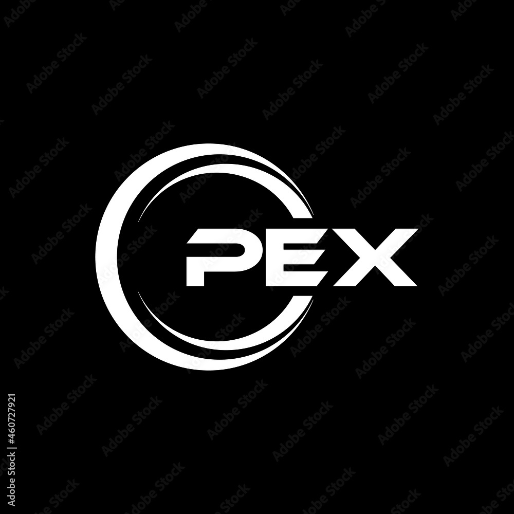 PEX letter logo design with black background in illustrator, vector ...