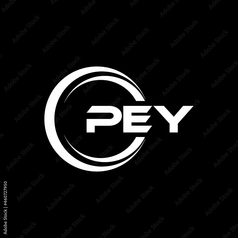 PEY letter logo design with black background in illustrator, vector ...