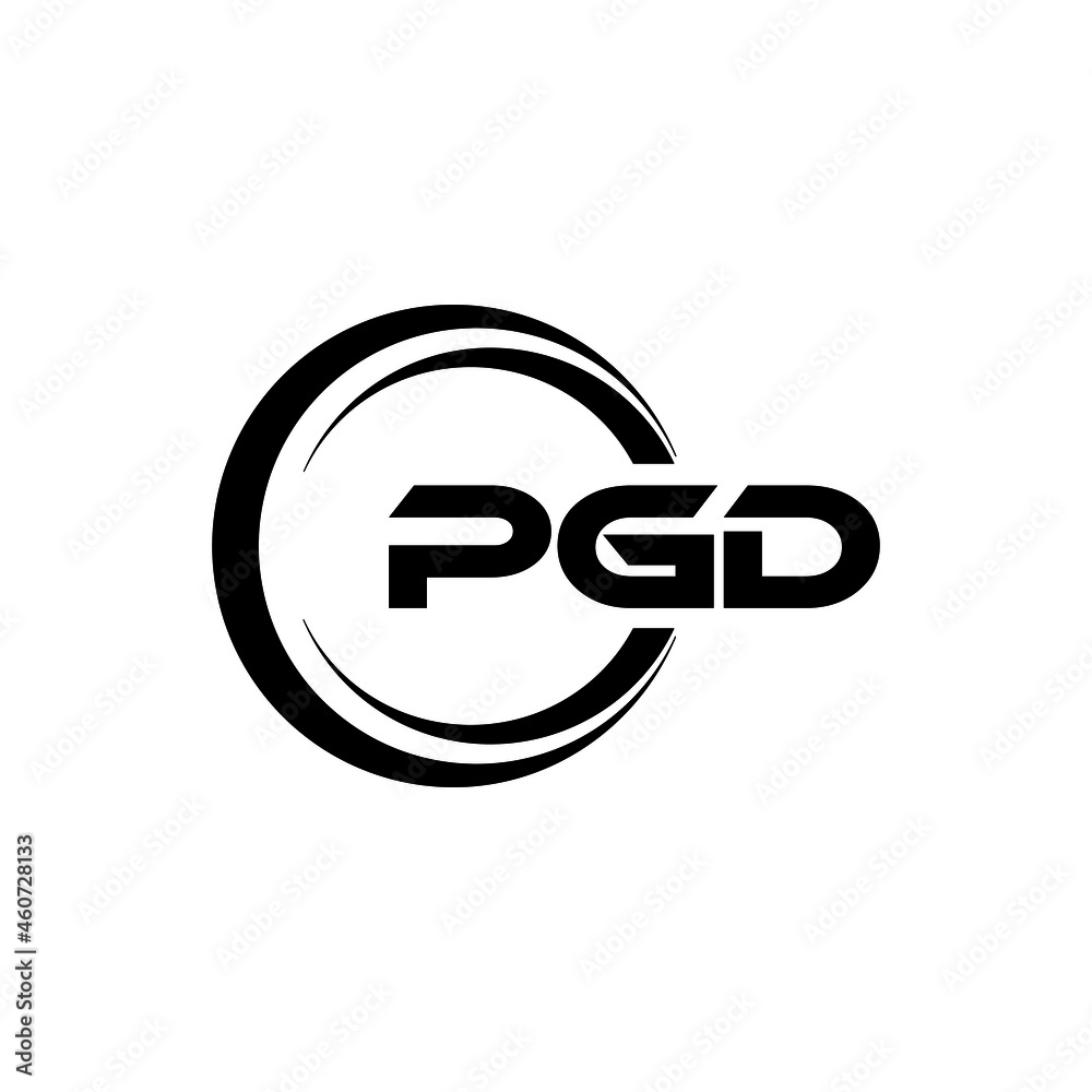 Vecteur Stock PGD letter logo design with white background in ...