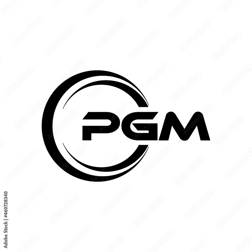 Vecteur Stock PGM letter logo design with white background in ...