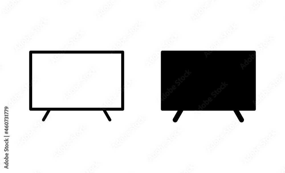 Tv icons set. television sign and symbol Stock Vector | Adobe Stock