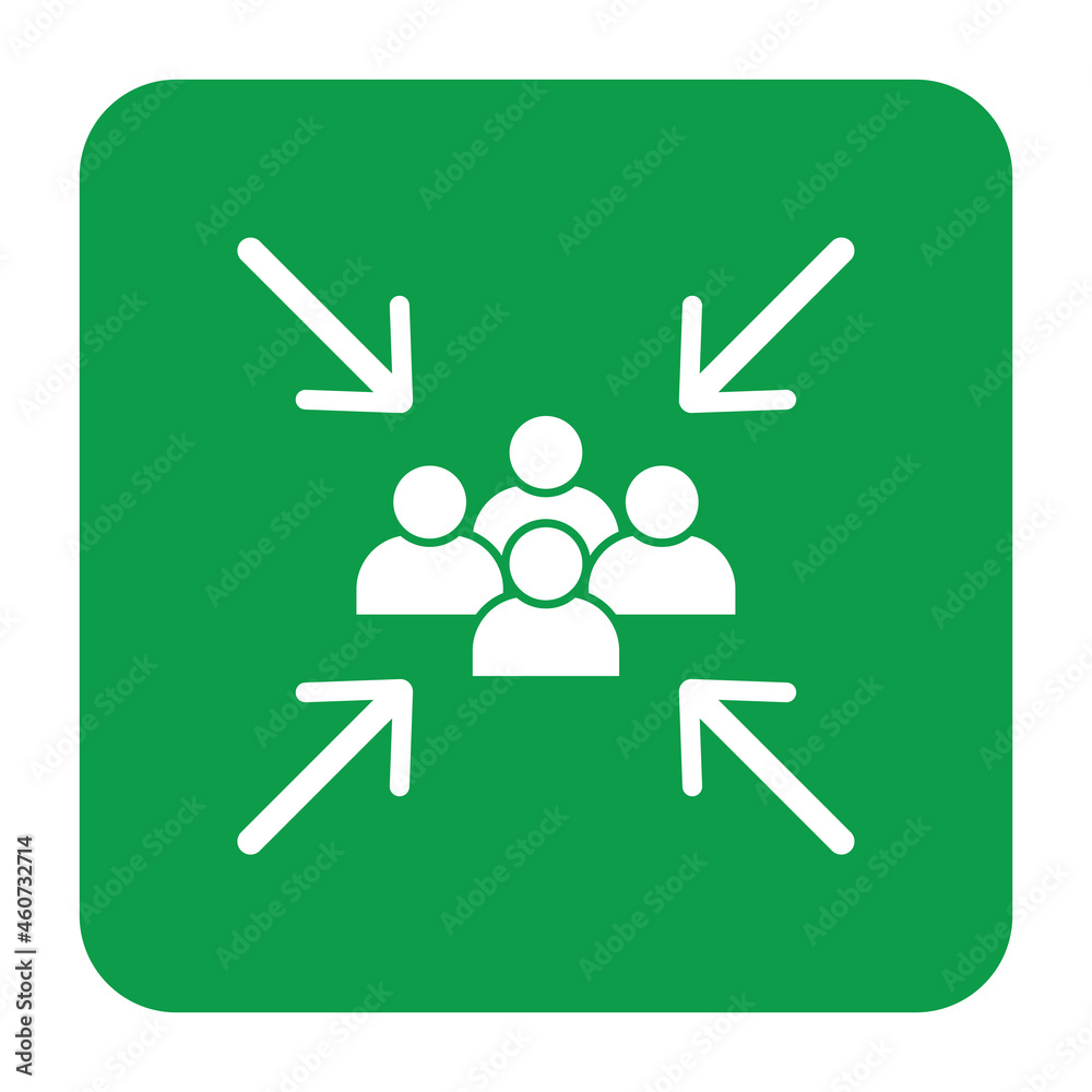 Icono de punto de encuentro. Punto de reunión de personas en un lugar ...