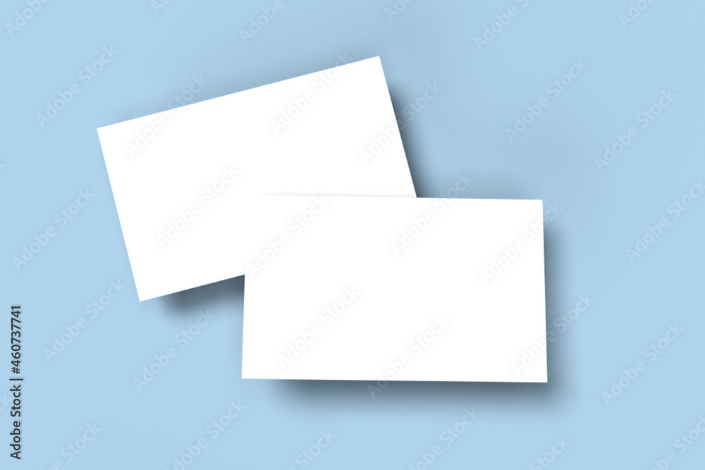 Business card mockup blue backgroup. Mock-up design for presentation ...