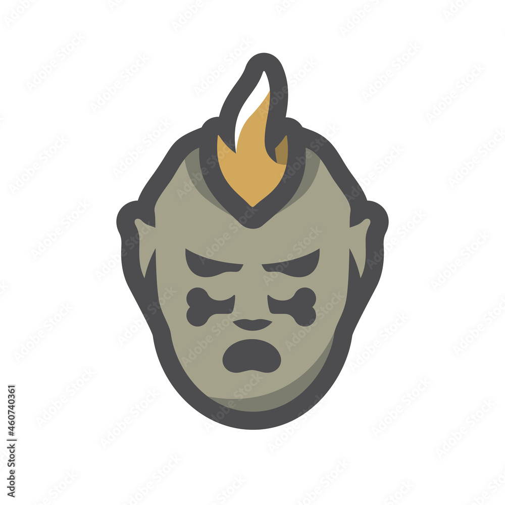 Tribal Warrior Cannibal Vector icon Cartoon illustration. Stock Vector ...